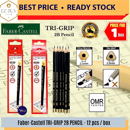 Faber Castell Tri Grip 2B Pencil / Faber-Castell Exam 2B Pencil / Tri ...