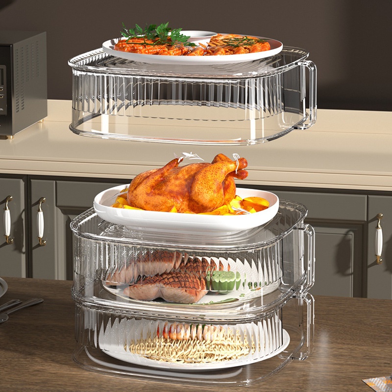 Multi-Layer Food cover Transparent Stackable Food Insulation Cover ...