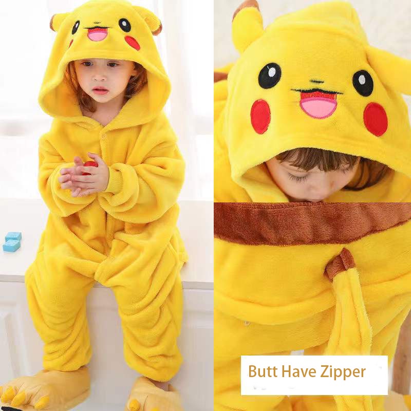Kigurumi Stitch Dinosaur Pikachu Giraffe Onesies Kids Children Animal Cartoon Pajamas Jumpsuit ...