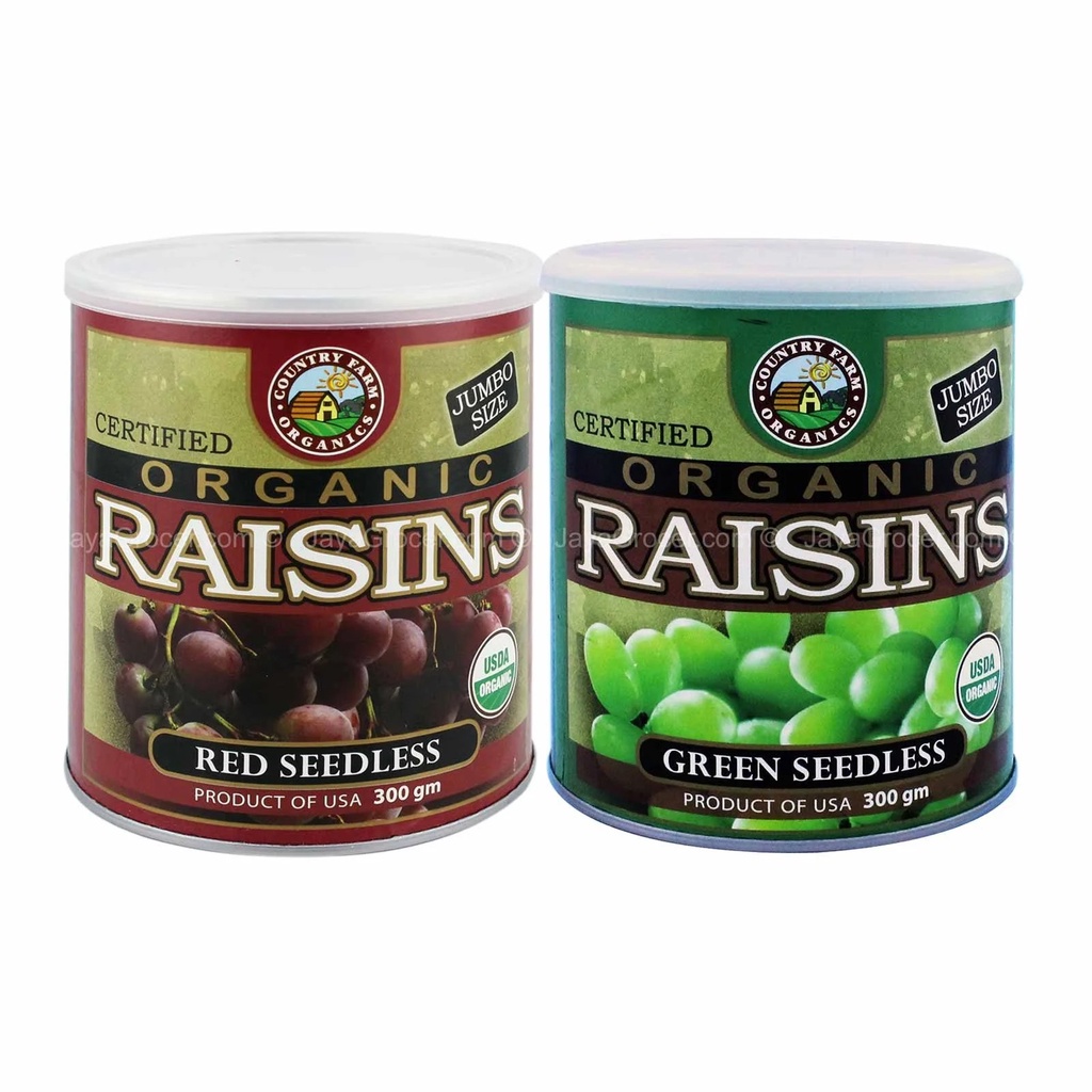 COUNTRY FARM CERTIFIED ORGANIC RAISIN RED SEEDLESS 300G + GREEN ...