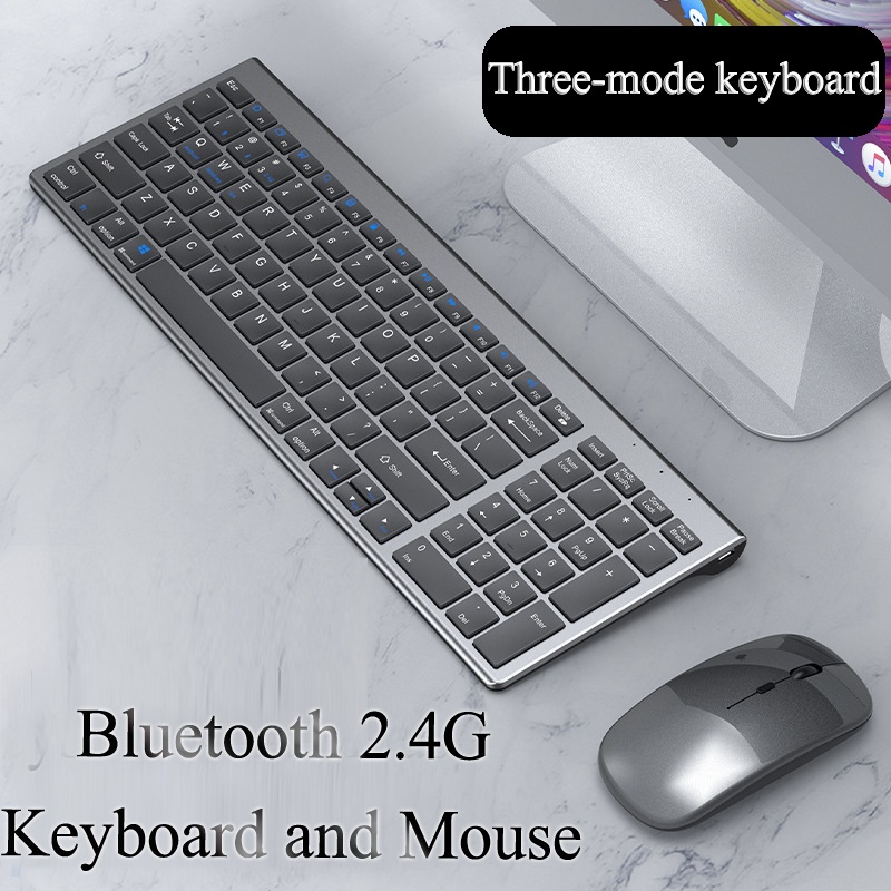 Rechargable Wireless Bluetooth Keyboard Three-mode Silent Keyboard and ...