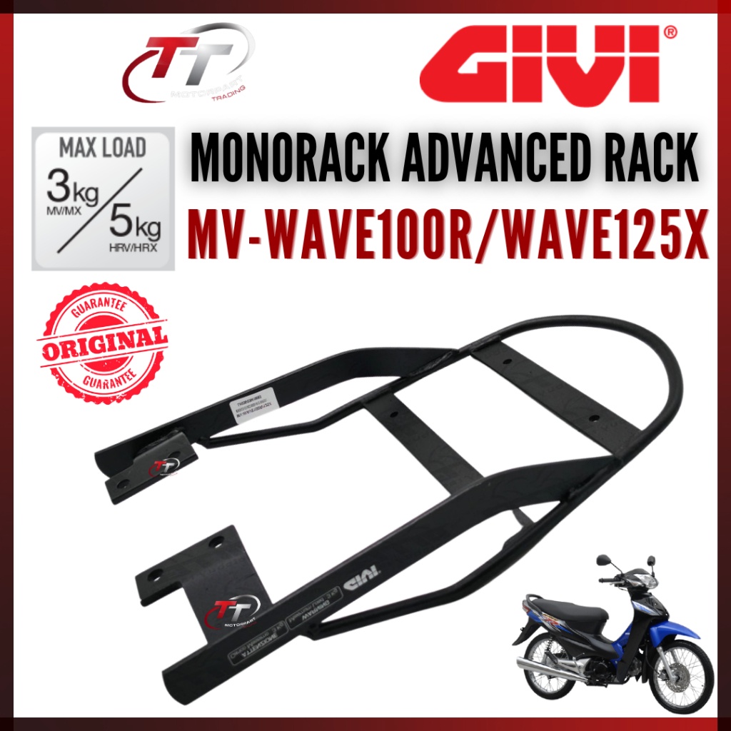 WAVE100R WAVE125X ULTIMO WAVE100 R WAVE125 X GIVI MV MONO RACK ADVANCE MONORACK CARRIER BELAKANG ...