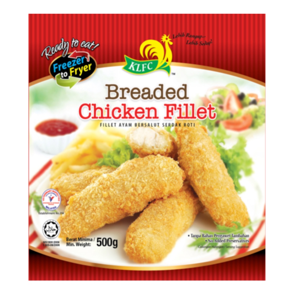 KLFC Breaded Chicken Fillet (500G) | Shopee Malaysia