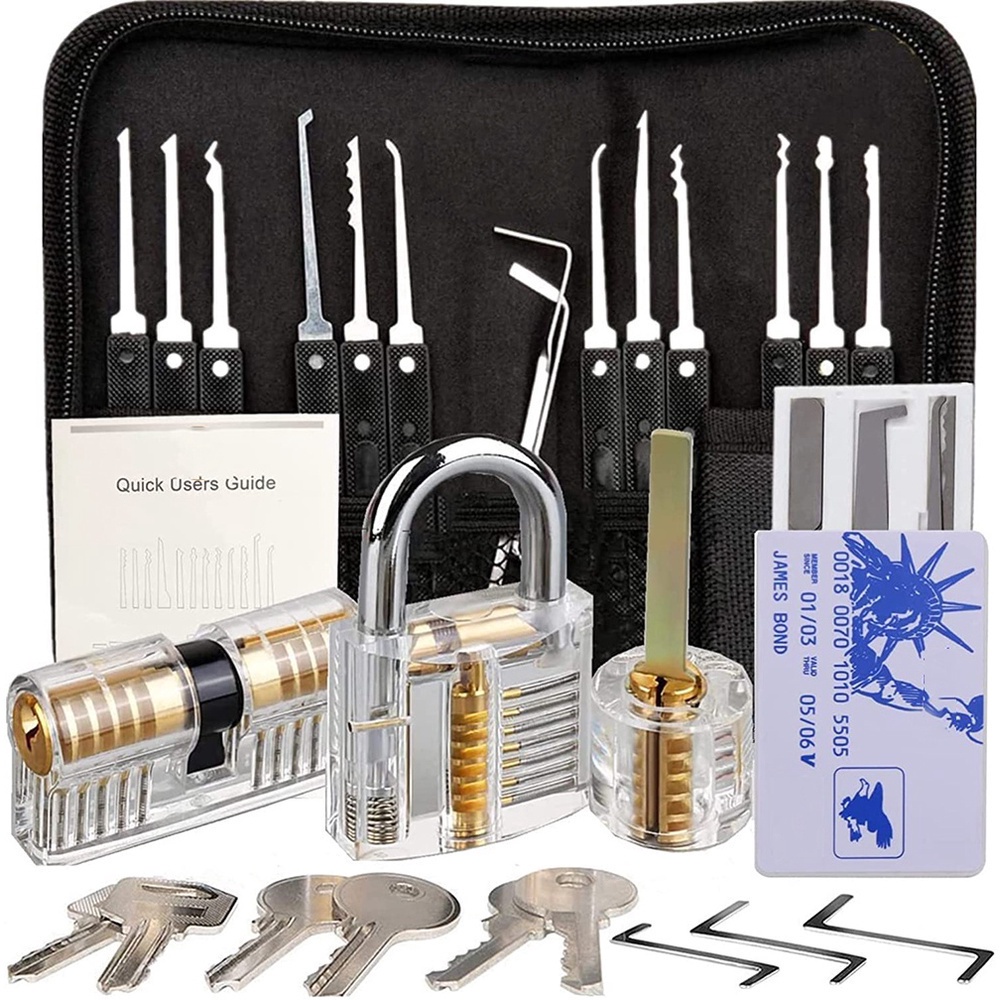 Professional Lock Pick Set , Picking Tool Clear Practice Padlock+Keys for Training Locks ...