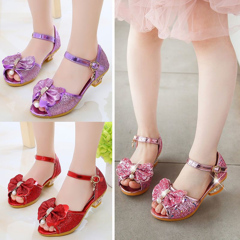 Girls High Heel Sandals size 26-36, Princess Sandals with Glitter, Dance Shoes and Dance Shoes ...