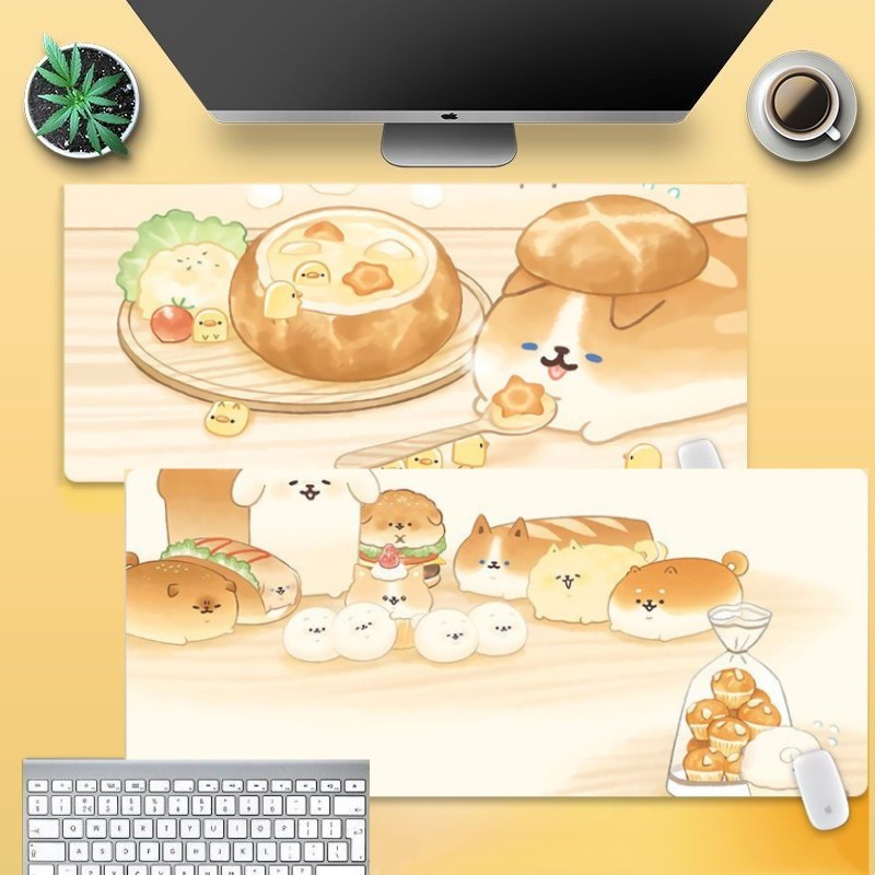 Bread Dog Mouse Pad Oversized Office Keyboard Pad Computer Desk Pad ...