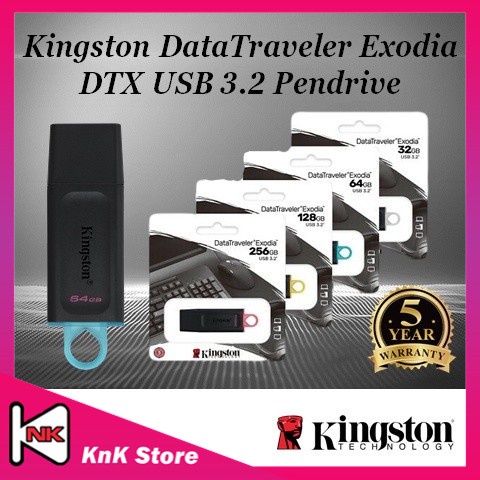 Kingston DataTraveler Exodia DTX USB 3.2 GEN 1 Flash Drive Thumb Drive Pendrive (256GB / 128GB ...