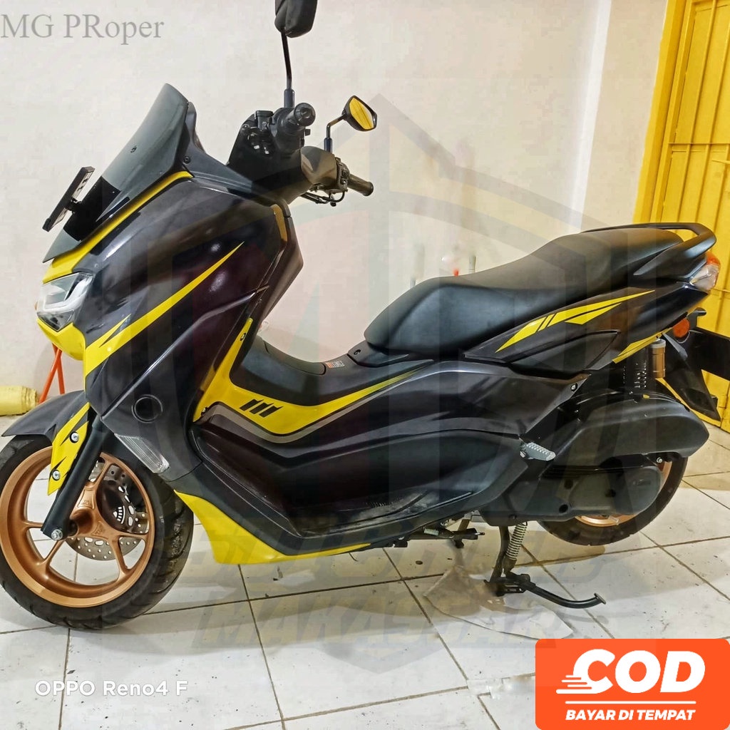 HITAM New YAMAHA NMAX Full Body NEW NMAX Striping Decal Sticker Yellow ...