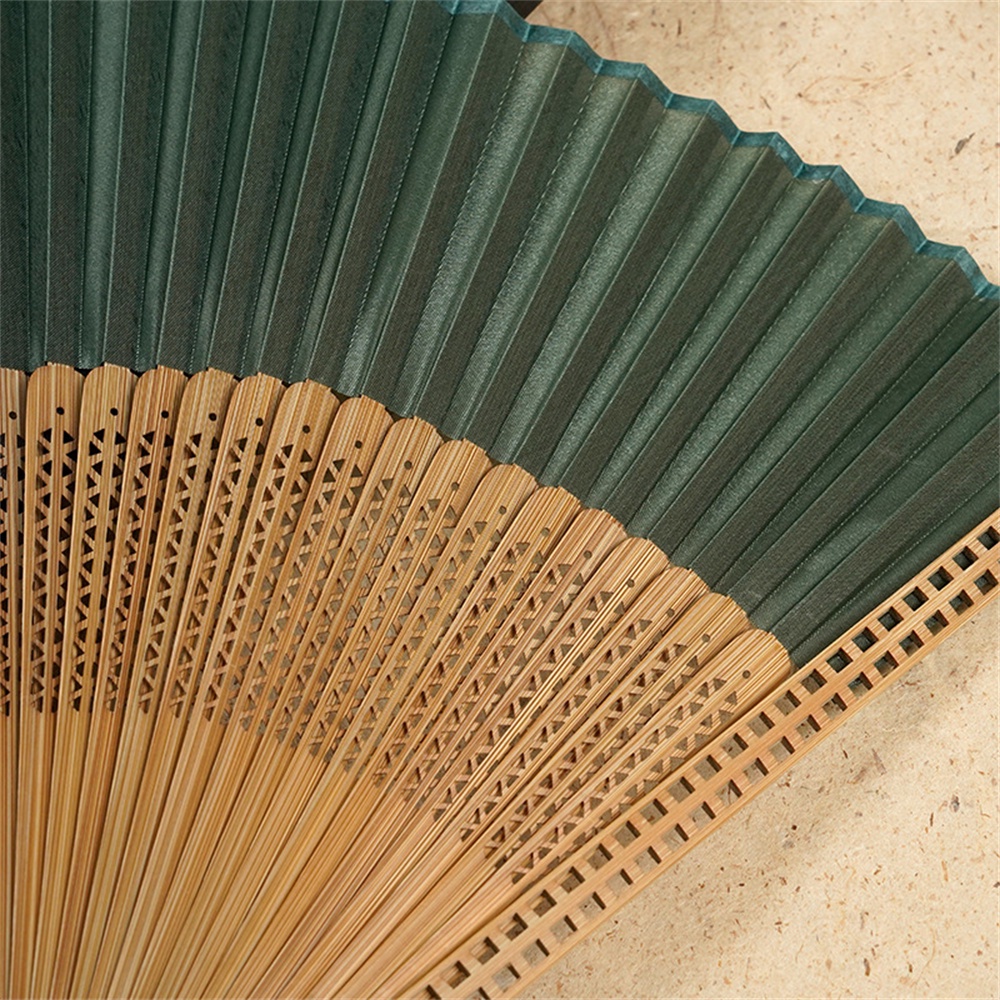Single Sided Vintage Carved Bamboo Folding Fan Wedding Hand Fragrant ...