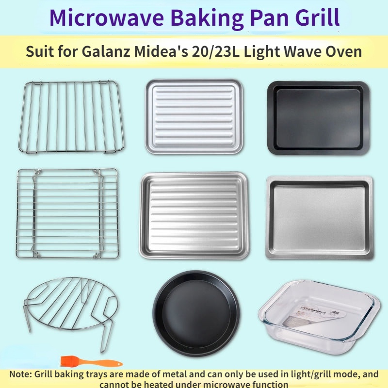 Microwave Baking Pans Sheet Lightwave Oven Grill Hold Oil Pan Grill ...