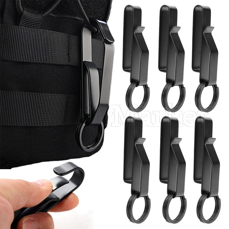 [ Featured ] Stainless Steel Key Buckle Hooks Mini Key Ring Belt Clip ...