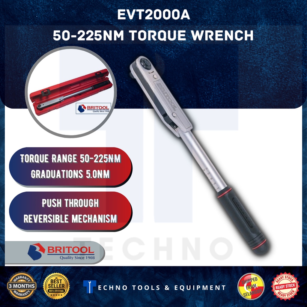 Ready Stock!! BRITOOL EVT2000A TORQUE WRENCH 50-225Nm | Shopee Malaysia