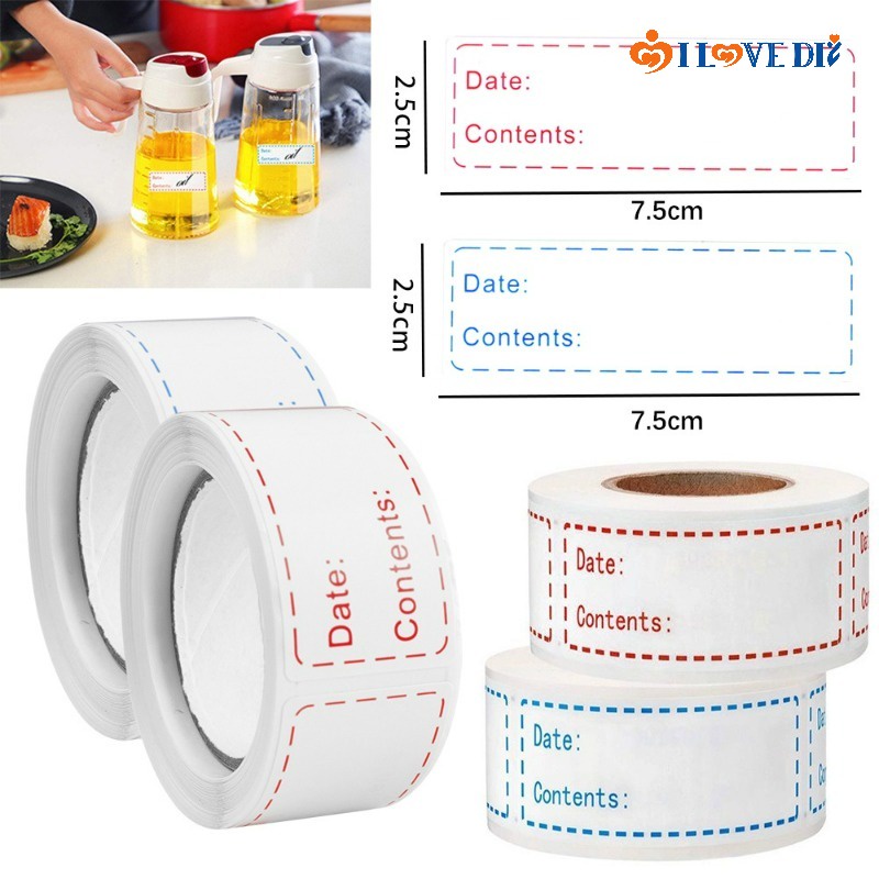 125 Sheets Self-Adhesive Blank Date Label Stickers/ DIY Handwritten ...
