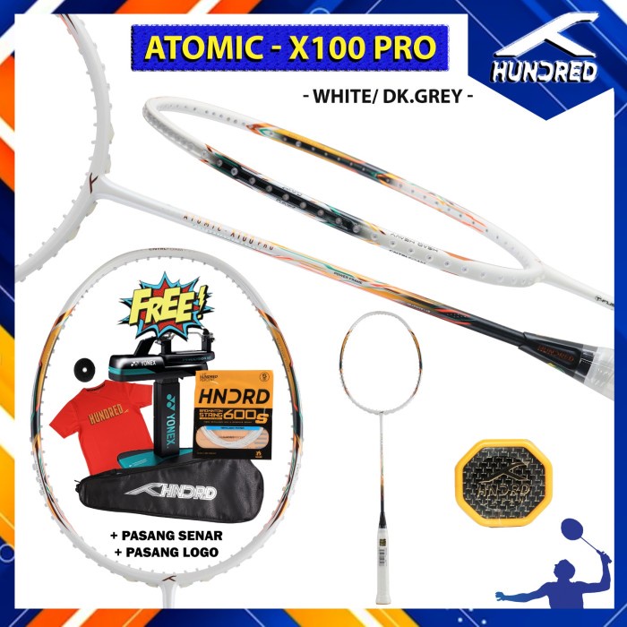Original Hundred Racket HUNDRED ATOMIC-X / ATOMIC X 100 PRO White Grey ...