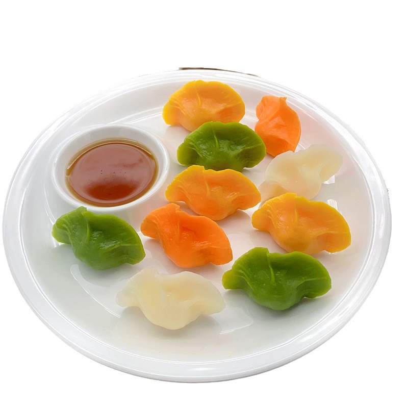 Simulation PVC Dumplings Model Artificial Fake Colorful Spinach Pumpkin ...