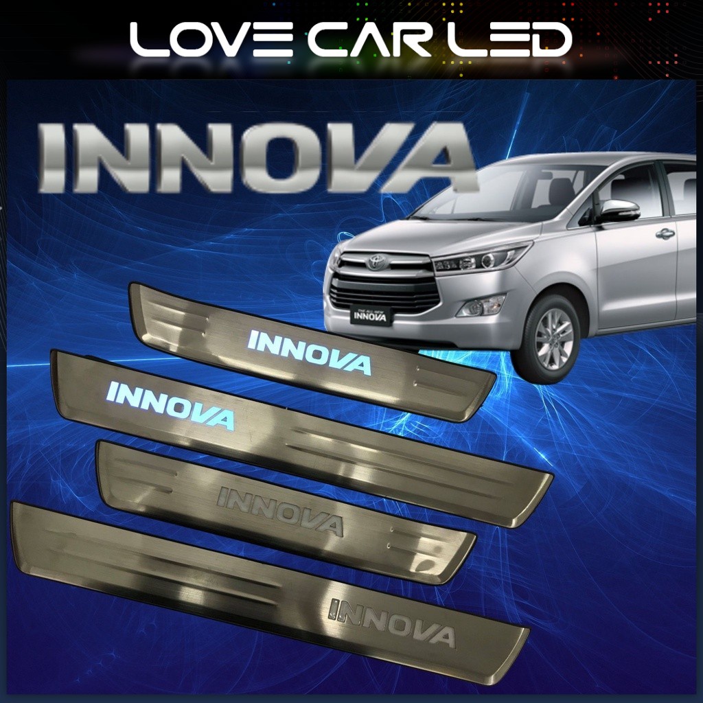 Toyota Innova 2015 Side Steel Plate/Door Side Step With Led Blue 4pcs ...