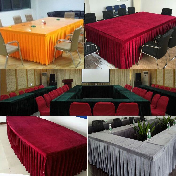 Ready Stock Banquet Birthday Party Tablecloth Conference Golden Velvet ...