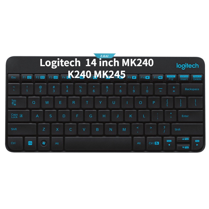 English Silicone Keyboard Cover for Logitech 14 Inch MK240 K240 MK245 ...