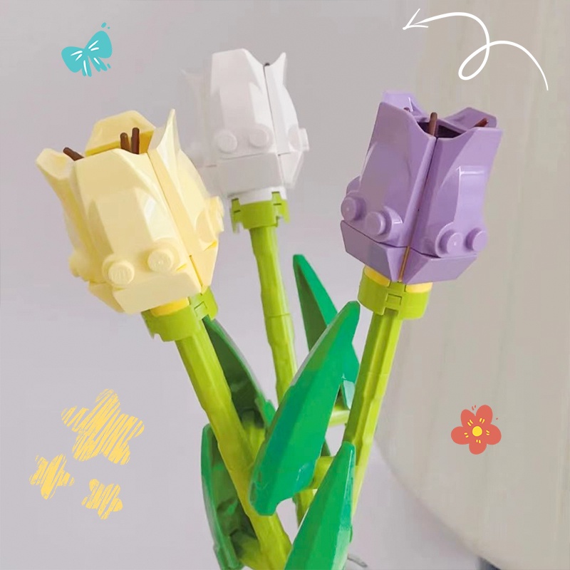DIY Immortal Flower Building Block Sunflower Building Blocks Potted ...