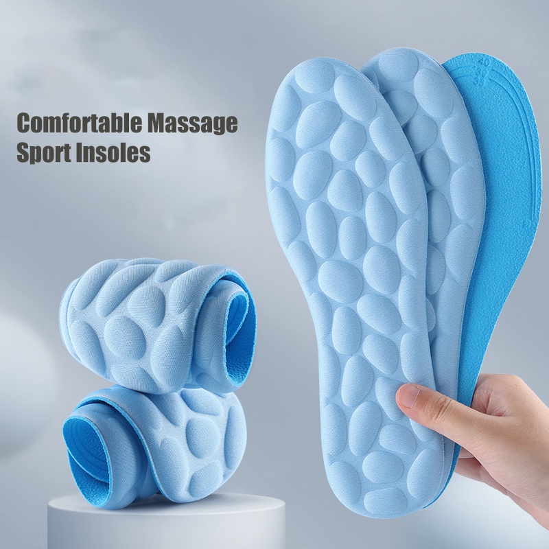 New 4D Massage Shock-absorbing Insoles Men Women Breathable Sports ...