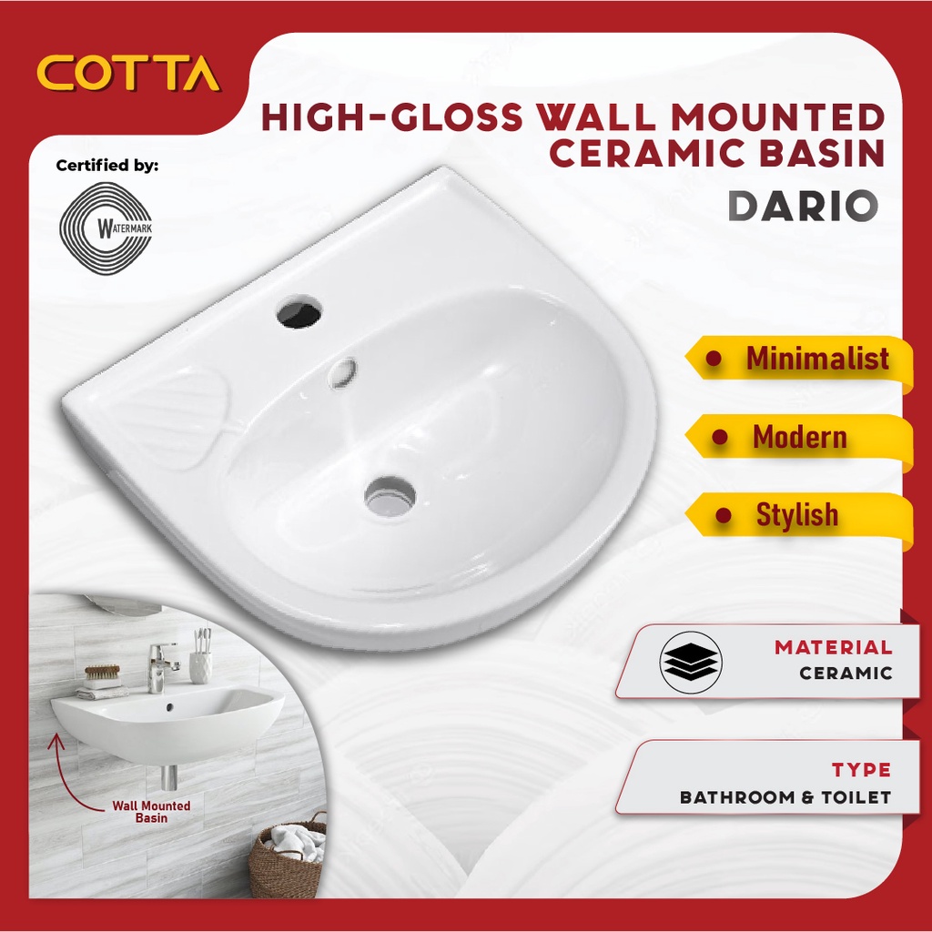 COTTA Dario Basin Wash Basin Ceramic Basin Sink Toilet Sink Bathroom ...