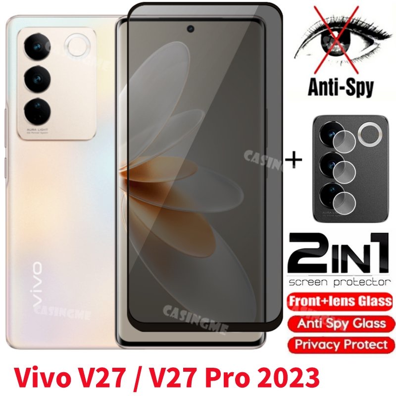 Vivo V27 V27Pro 5G 2023 Private Tempered Glass Anti-Spy Full Cover ...