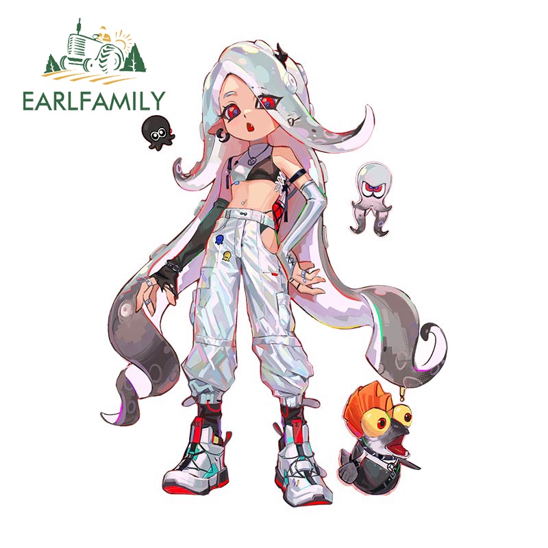 EARLFAMILY 13cm x 9.7cm Splatoon Car Sticker Creative Caravan Bumper ...