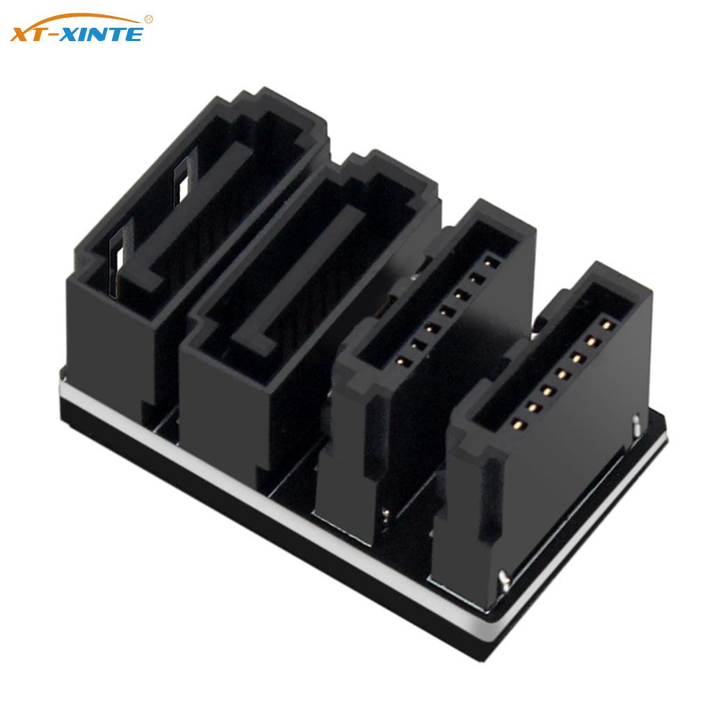 XT-XINTE 90/180 Degree Angled double-deck SATA 6Gbps 7Pin Female to ...
