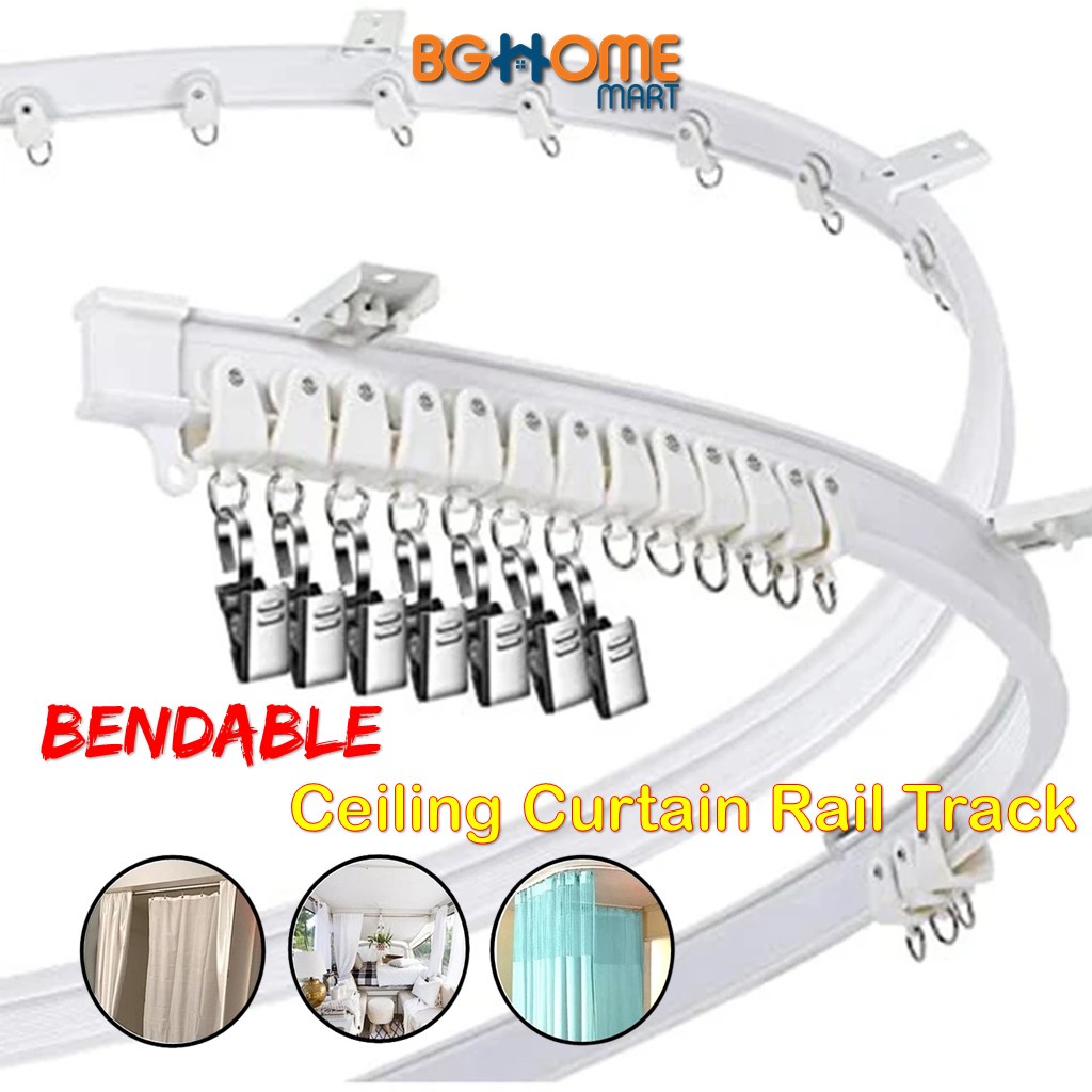 Flexible Bendable Ceiling Silent Curtain Rail Track Curtain Balcony ...