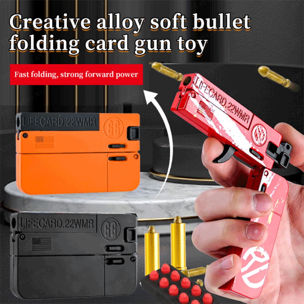 Creative alloy soft bullet folding card gun toy | Shopee Malaysia