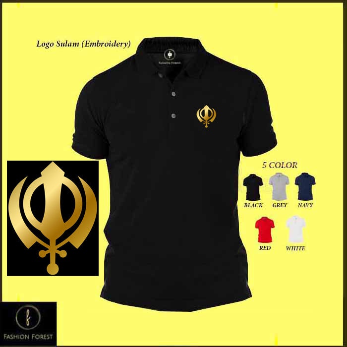 Polo Sulam logo T Shirt Khanda Symbol Sikh Faith Punjabi Emblem ...