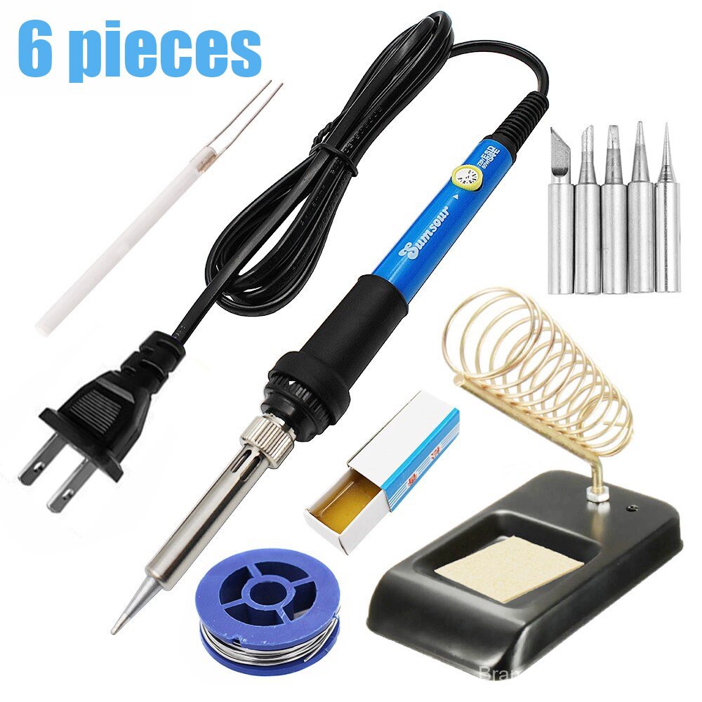 Electric Digital Soldering Iron Kit 60W Temperature Adjustable Ceramic ...
