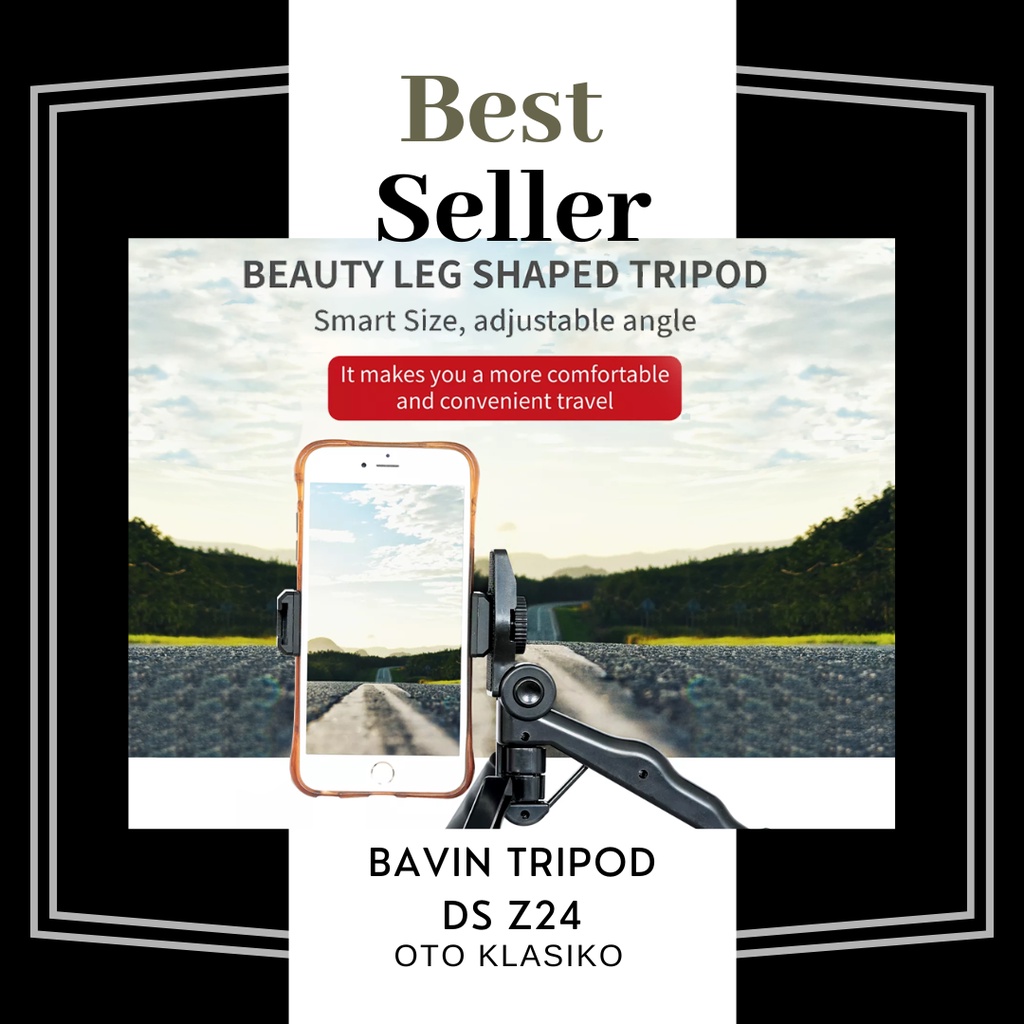 Bavin Z24 120 Rotating Adjustable Angle Tripod Foldable Desktop Stable ...
