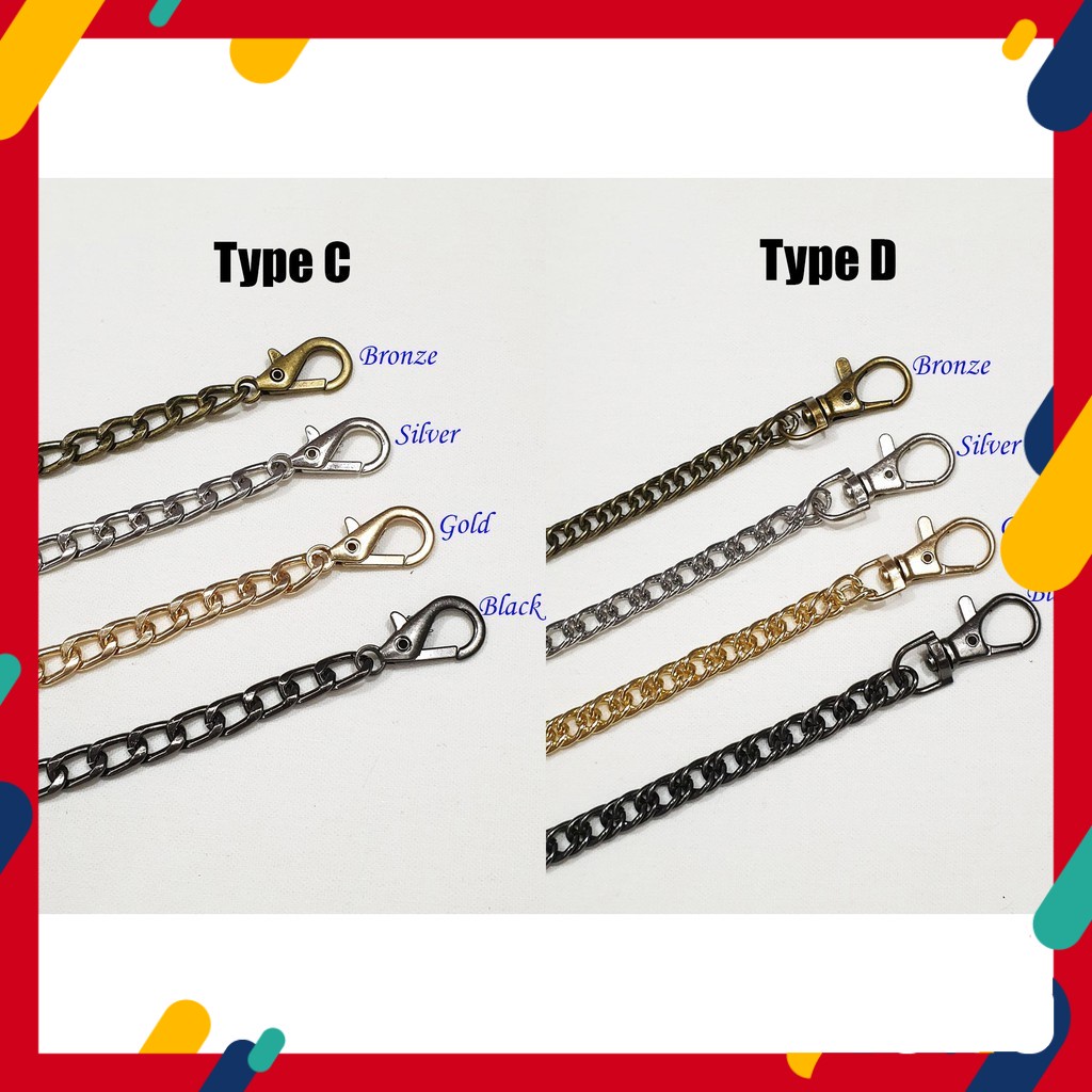 Metal Chain for Tali Beg Length 40cm/60cm/120cm Tali Beg Chain Strap ...