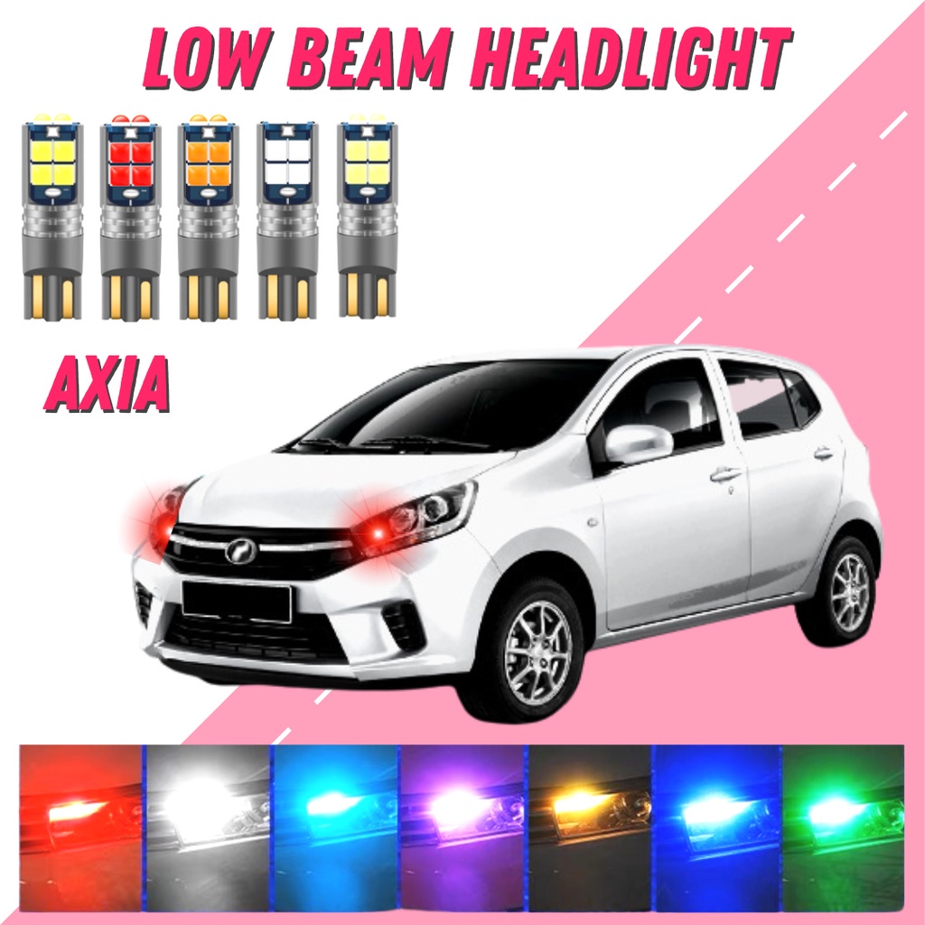 PERODUA AXIA LOW BEAM HEADLIGHT LED BULB RGB HeadLamp Mentol Lampu ...