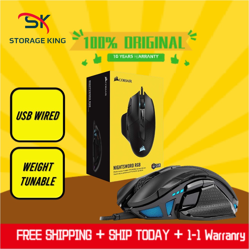 CORSAIR Nightsword RGB Tunable FPS/MOBA Gaming Mouse iCUE | Shopee Malaysia
