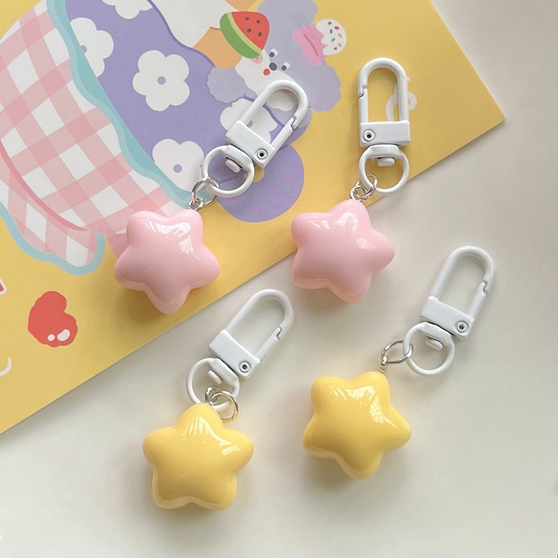 Chubby Star Key Chain Girls' Soft Cute ins pentagram Pendant | Shopee ...