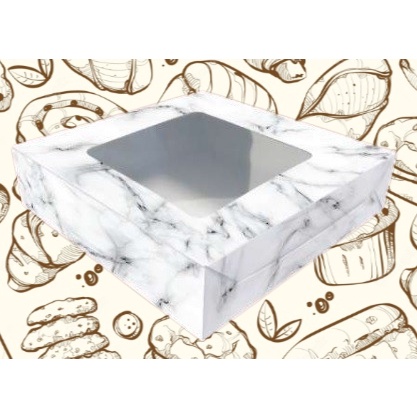 { Ready Stock } 25pcs Kuih Lapis Window Box (Marble Design), Marble ...