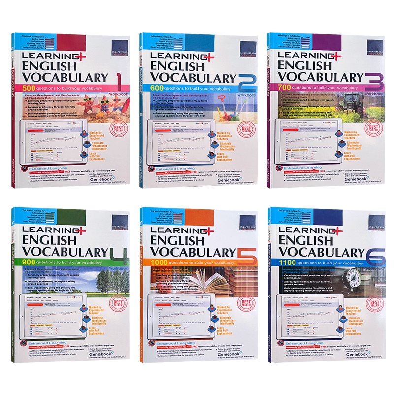 6Books SAP Learning Vocabulary 1-6 Education English Words Workbook ...
