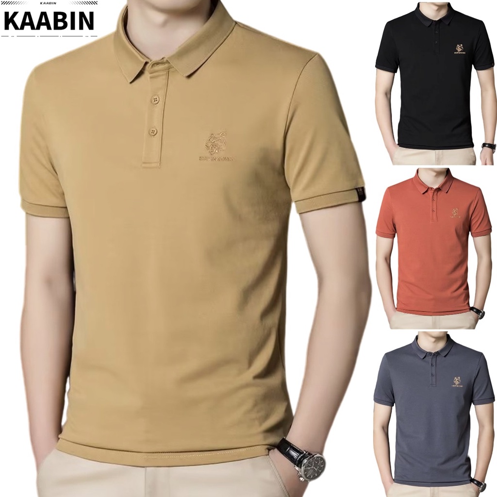Fashion Polo T Shirt Men Summer Short Sleeved Polo Shirt Solid Color