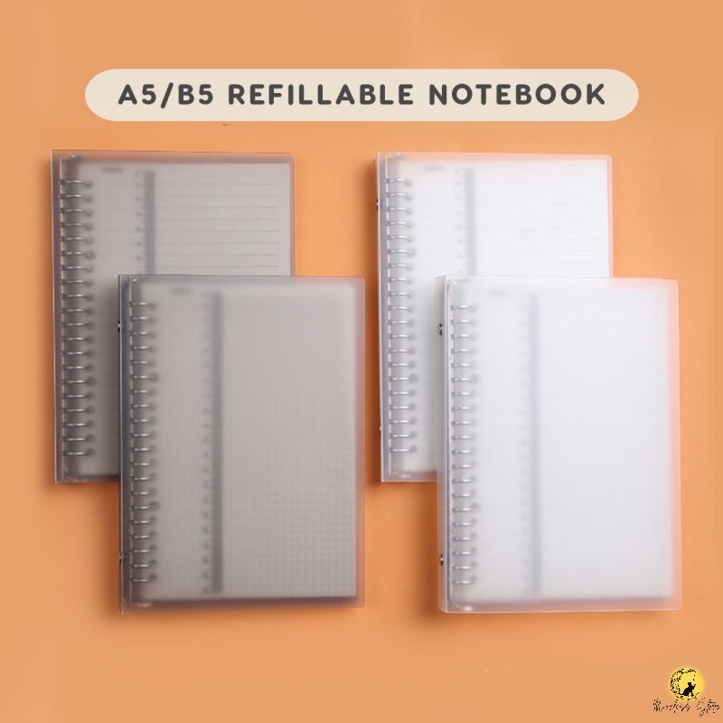 A5/B5 Refillable Notebook with Ruler Journal Diary Book | Buku Nota ...