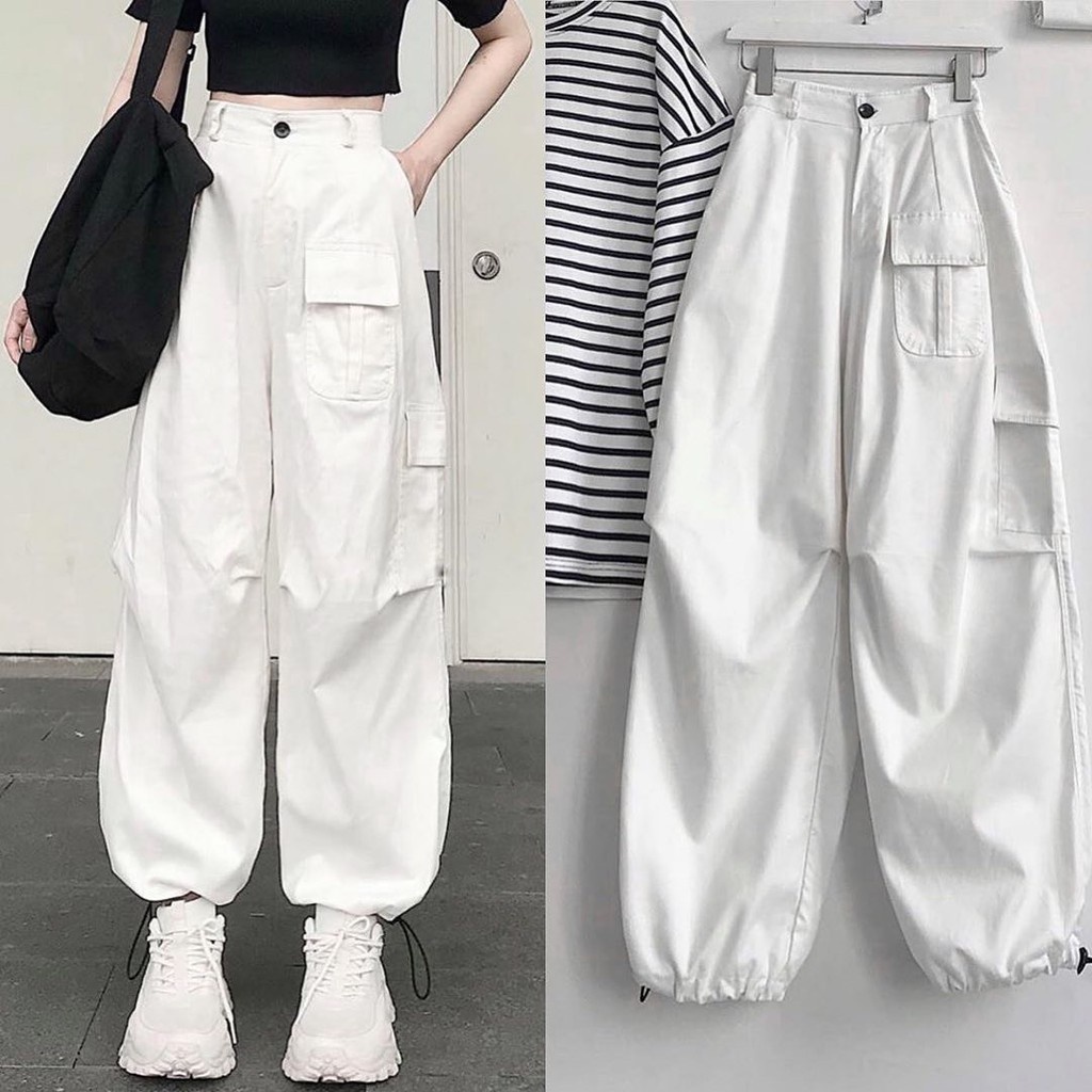 Personality unisex Khaki Box Pants, Women'S jogger Pants, 2-Color Black ...