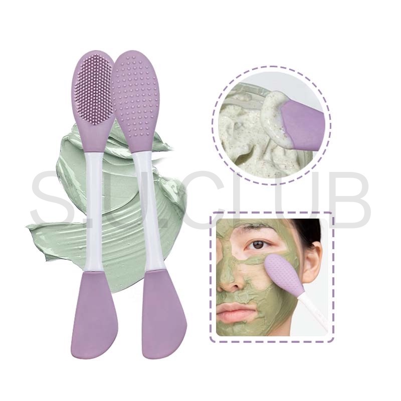 Double-headed silicone facial mask brush detachable and easy to clean ...