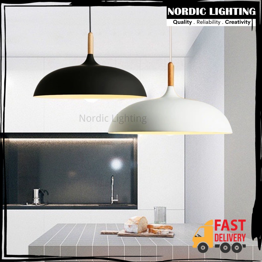 450mm Wood Grain Series Pendant Light Nordic Lighting Lampu Hiasan ...