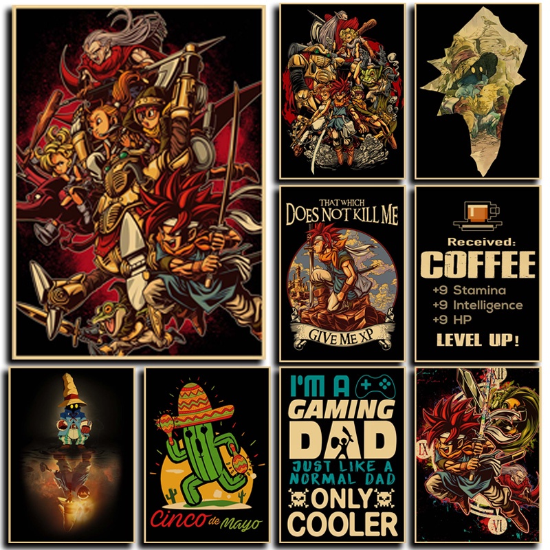 Classic Old Style Video Game Collection Retro Kraft Paper Posters ...