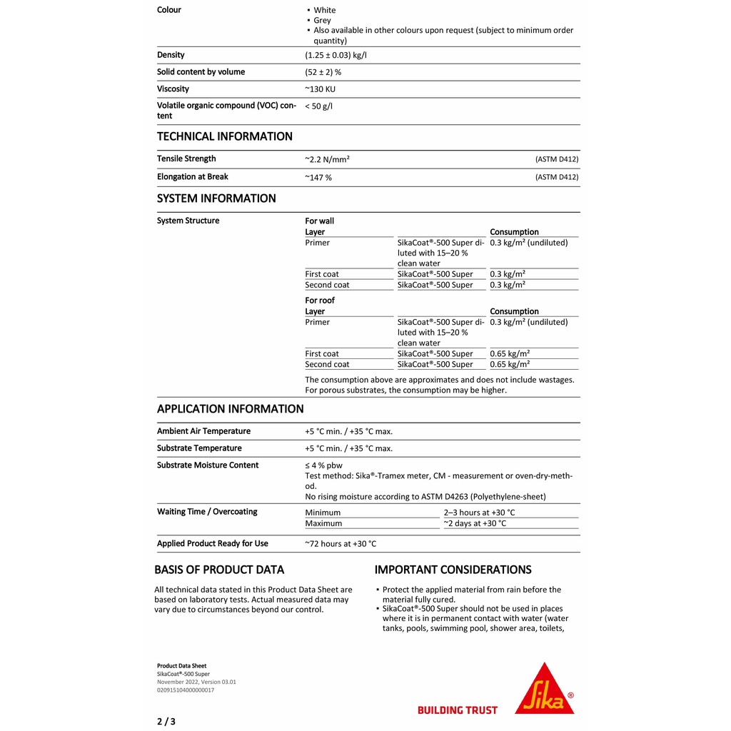 Sika SikaCoat 500 Super 5kg Waterproof Liquid Membrane Coating With ...