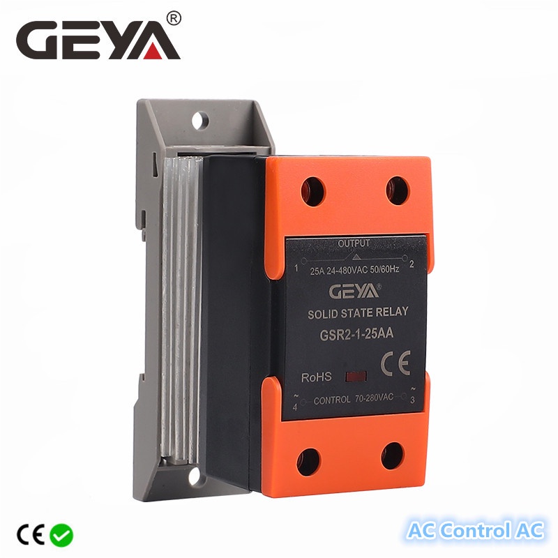 GEYA AC Control AC Solid State Relay with Radiator SSR 10A 25A 40A 60A 80A 100A 120A Single ...