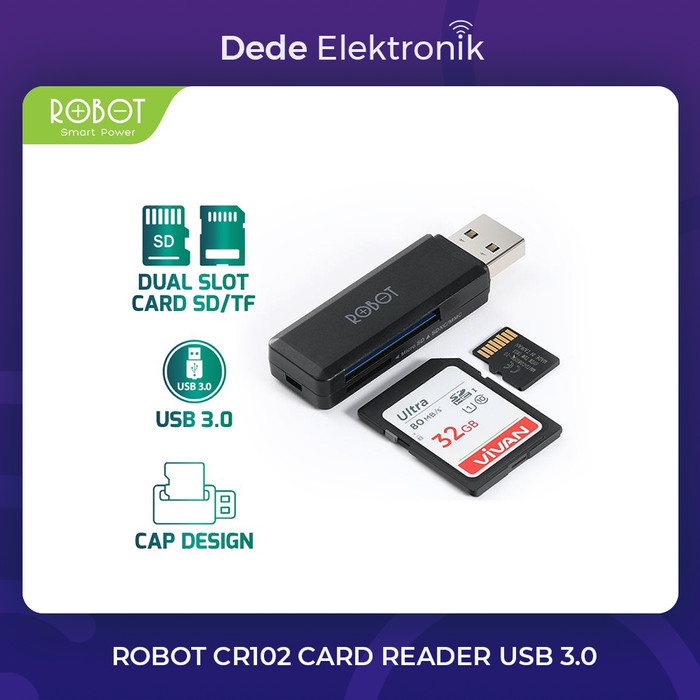 Robot CR102 Card Reader MMC / SD Card / Micro SD Card Reader USB 3.0 ...