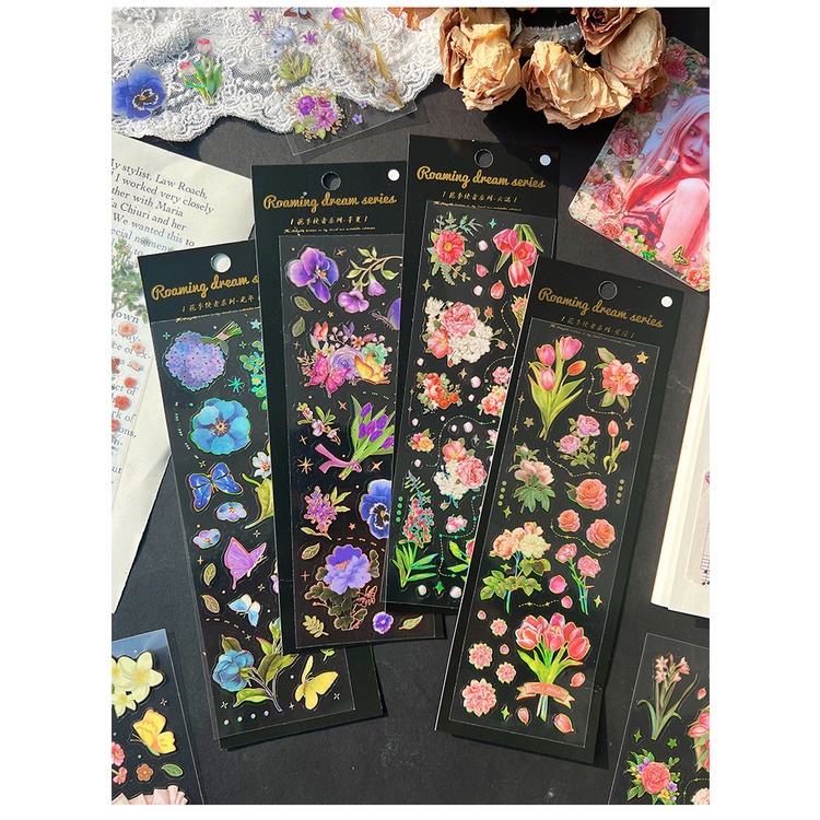 ENWEI 3 Sheets [Floral Messenger Series] Vintage Plant Journal Stickers ...