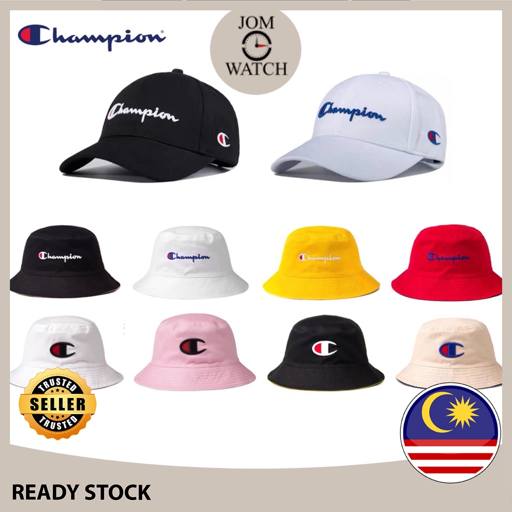 CHAMPION Baseball Cap Double-sided Bucket Hat Korean Fashion Unisex Men ...